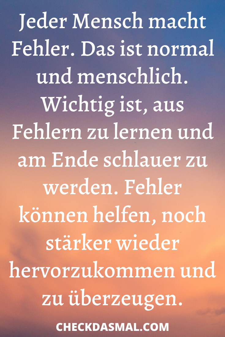 lerne aus deine Fehlern - checkdasmal.com